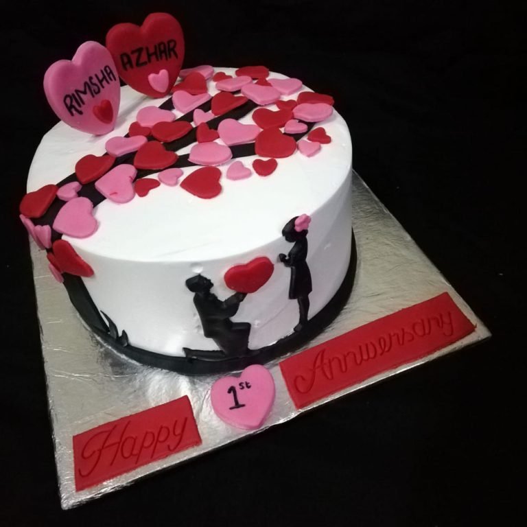 Anniversary Theme Cream & Fondant Cake price in Karachi